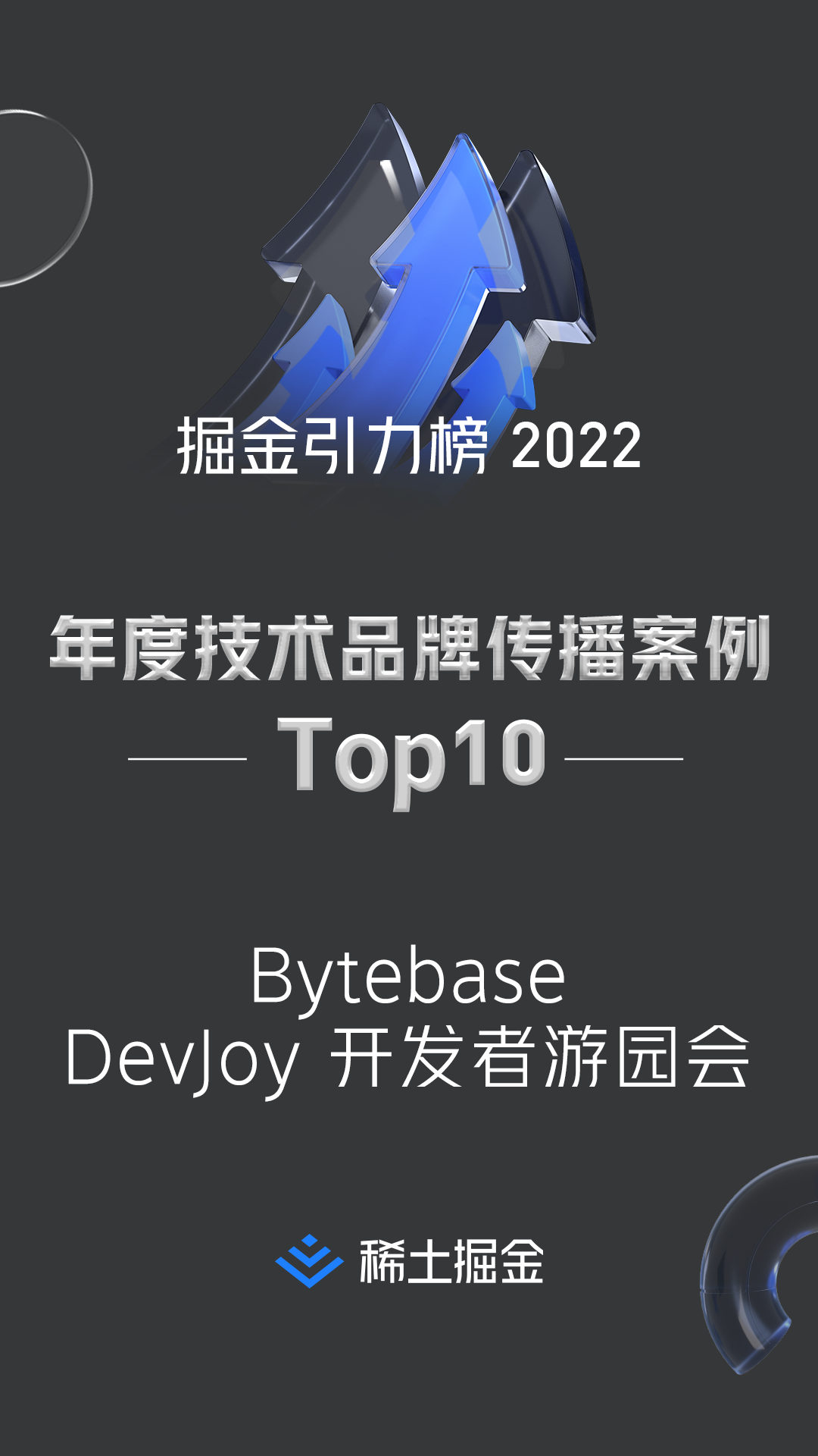 DevJoy 斩获「2022 掘金引力榜」年度技术品牌传播案例 Top 10！ - 墨天轮