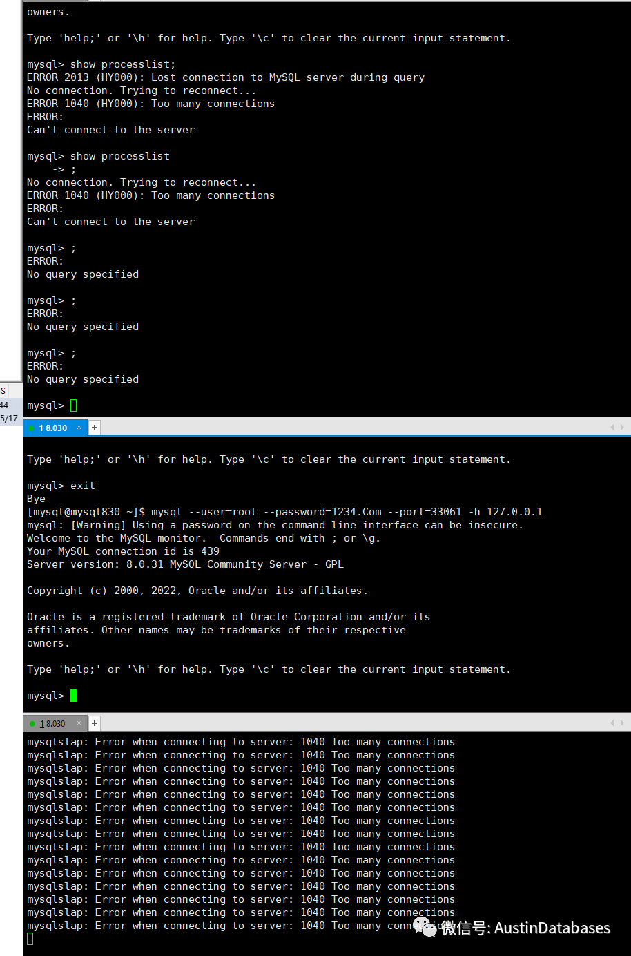 MYSQL 8 Too many connections error 还在继续，这对DBA 是不公平的 - 墨天轮