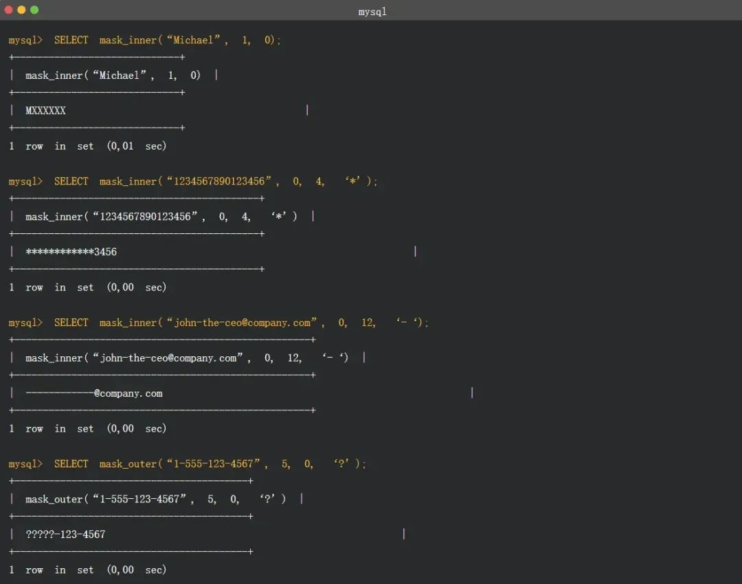 MySQL 数据脱敏方式盘点 - 墨天轮
