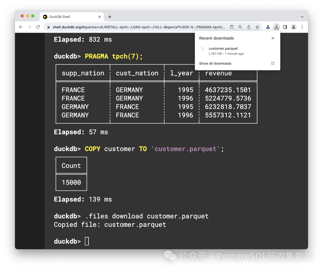 在WEB浏览器中运行数据库: DuckDB-WASM 与 extension - 墨天轮