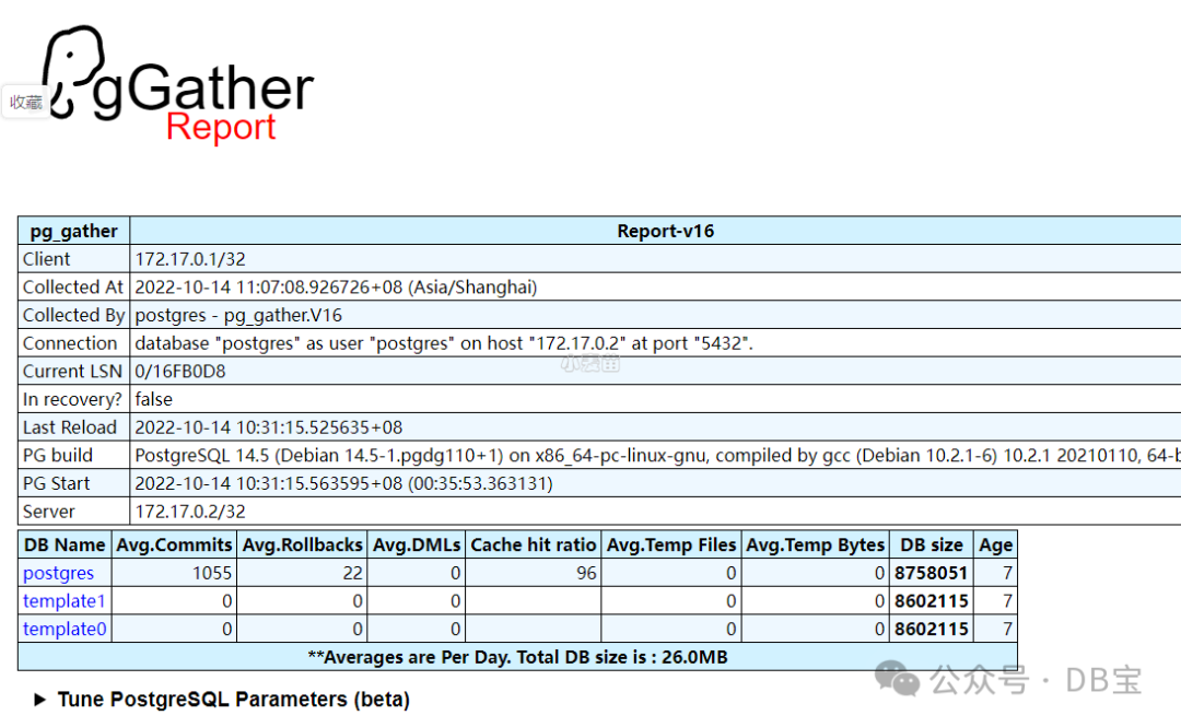 PG数据库巡检脚本之pg_gather、pg_collector和小麦苗PG巡检脚本比对和使用（均开源免费） - 墨天轮
