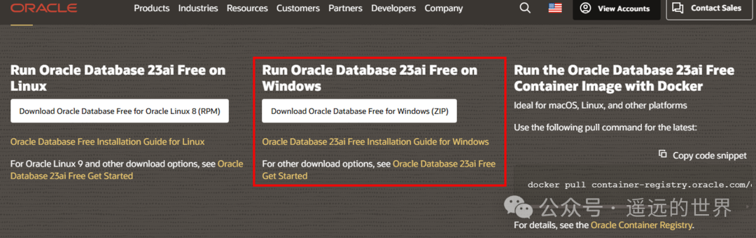 Oracle 23ai的Windows平台版本发布了 - 墨天轮