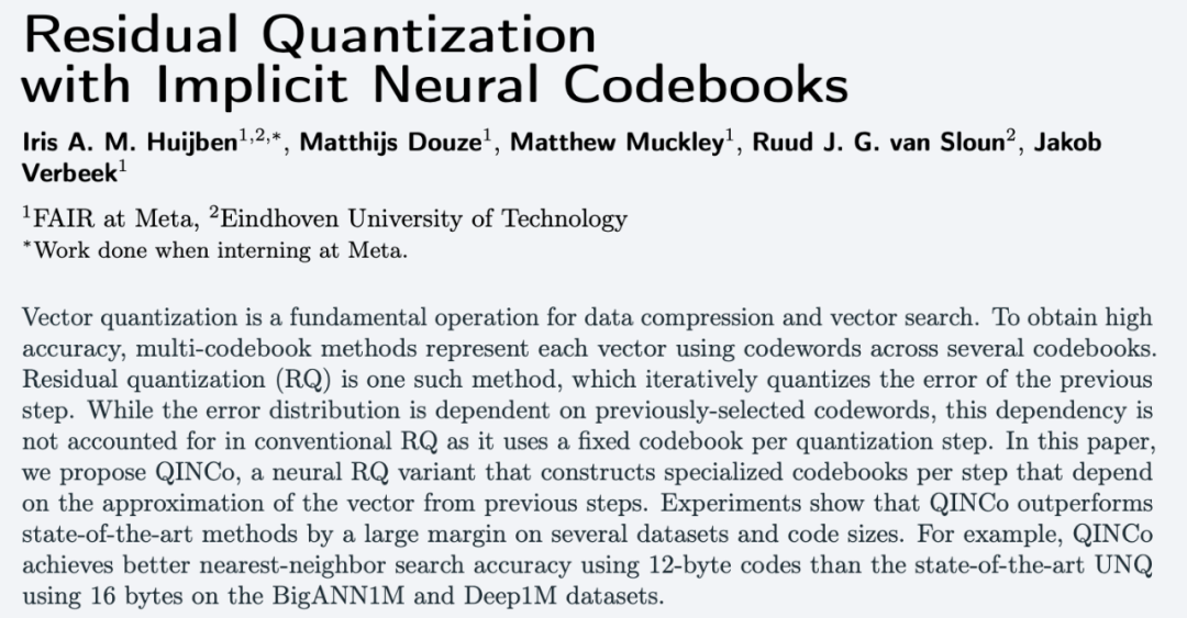 基于神经网络的多级残差量化器 - 墨天轮