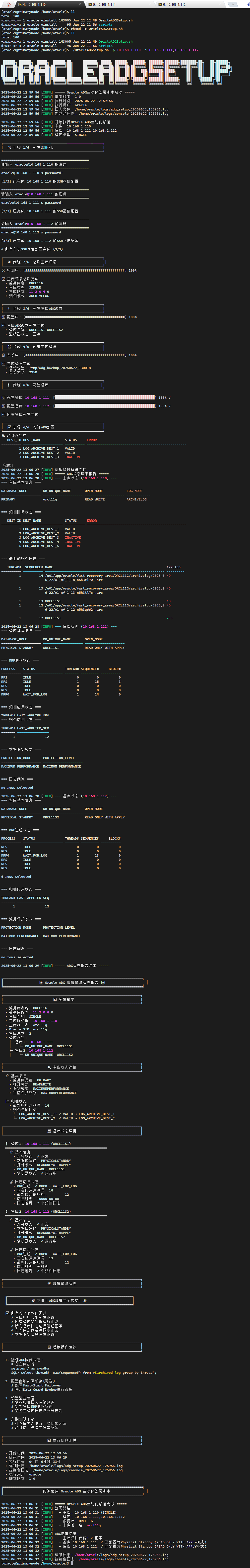 Oracle ADG (Active Data Guard) 一键自动化部署一主多备 - 墨天轮