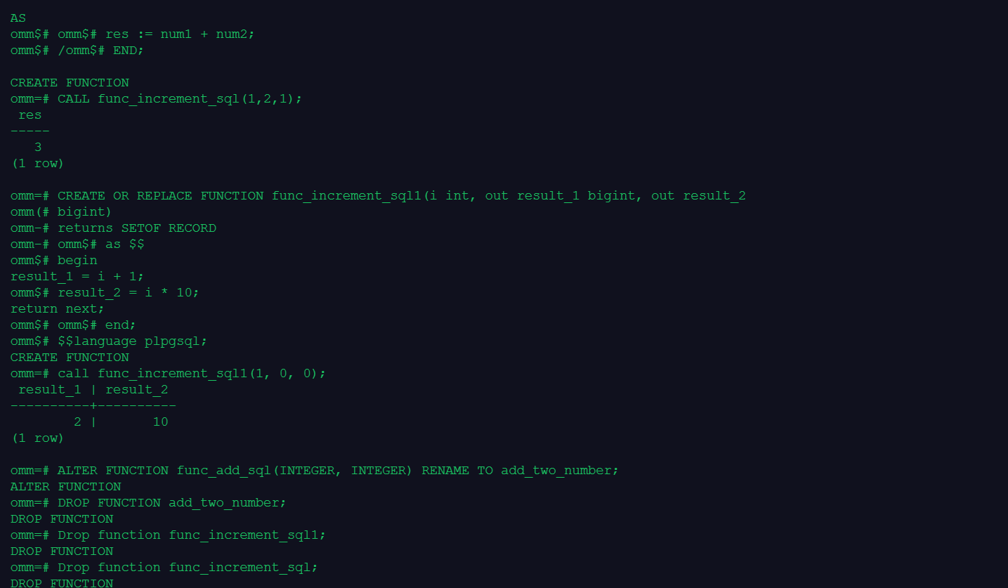 openGauss每日一练第15天|储存过程和函数 - 墨天轮