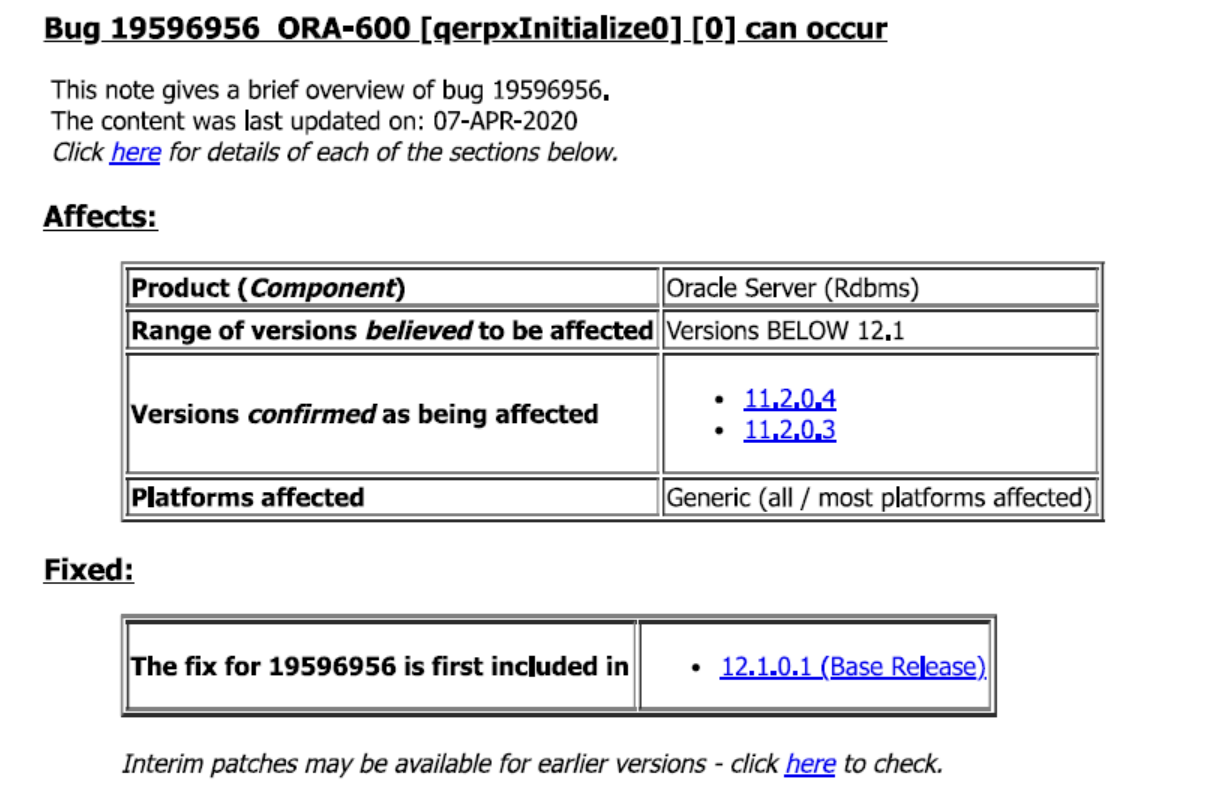 ora-00600:[qerpxInitialize0] - 墨天轮
