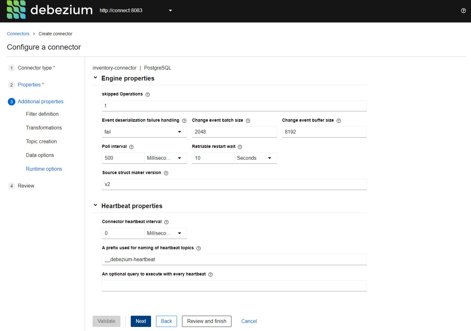Debezium WEB UI Kafka EFAK Eagle 