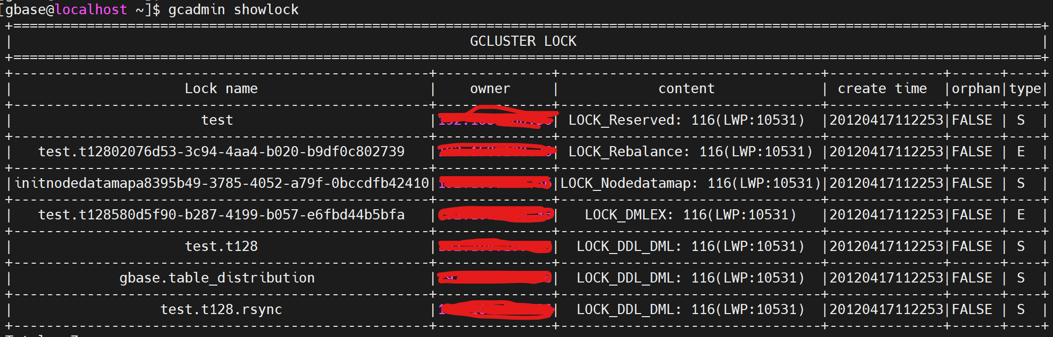 GBase 8a mpp查看集群锁方式 - 墨天轮