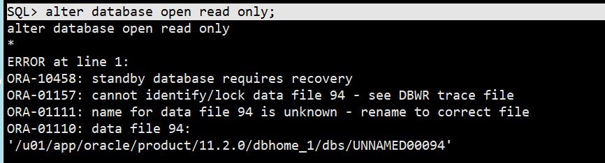 Oracle DG库出现ora-01157,ora-01111,ora-0110 - 墨天轮