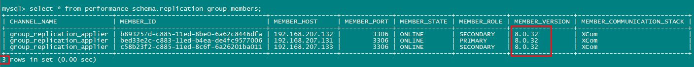 mysql原mgr集群3节点8.0.32版本，clone方式增加第4个节点8.0.33版本，并实现滚动升级。 - 墨天轮
