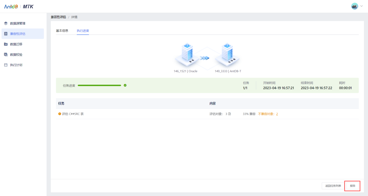 【AntDB-MTK V1.0运维手册】兼容性评估-查看评估报告（1） - 墨天轮
