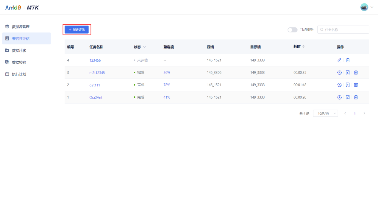 【AntDB-MTK V1.0运维手册】兼容性评估-新建评估任务（1） - 墨天轮