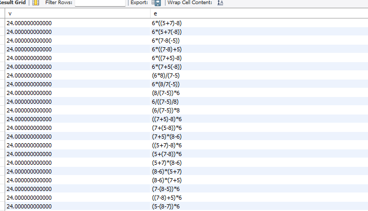 有意思的SQL(四)SQL实现24点 - 墨天轮