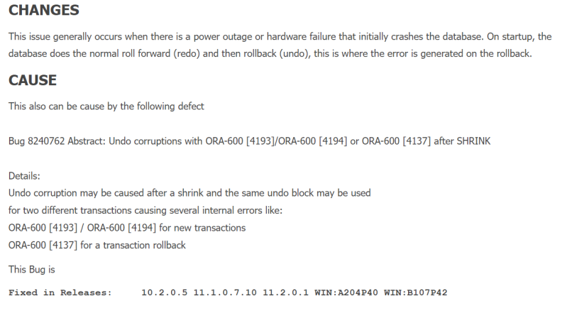ORA-00600: [4194] 错误解决办法 - 墨天轮