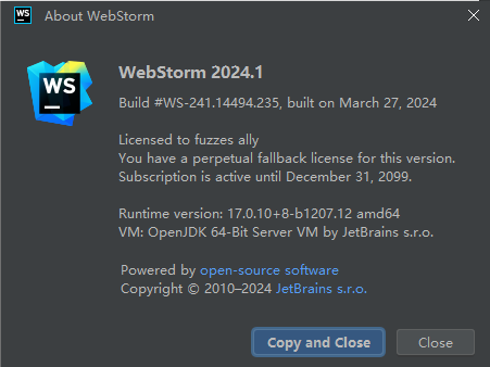 webstorm激活码2024最新，官网最新版2024.1一键轻松激活至2099！ - 墨天轮