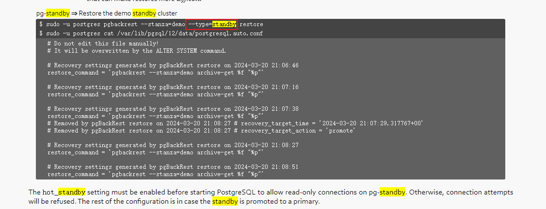 PGbackrest 远程搭建 standby 实例 - 墨天轮