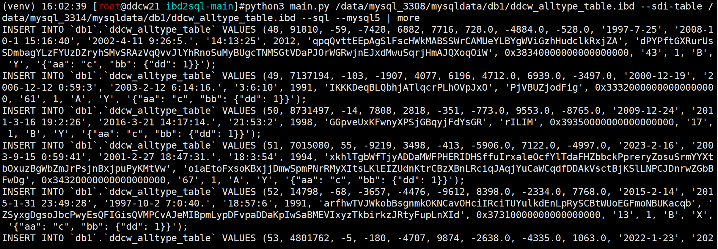 [ibd2sql] 偷偷更新ibd2sql到v1.3 (支持mysql 5.7) - 墨天轮