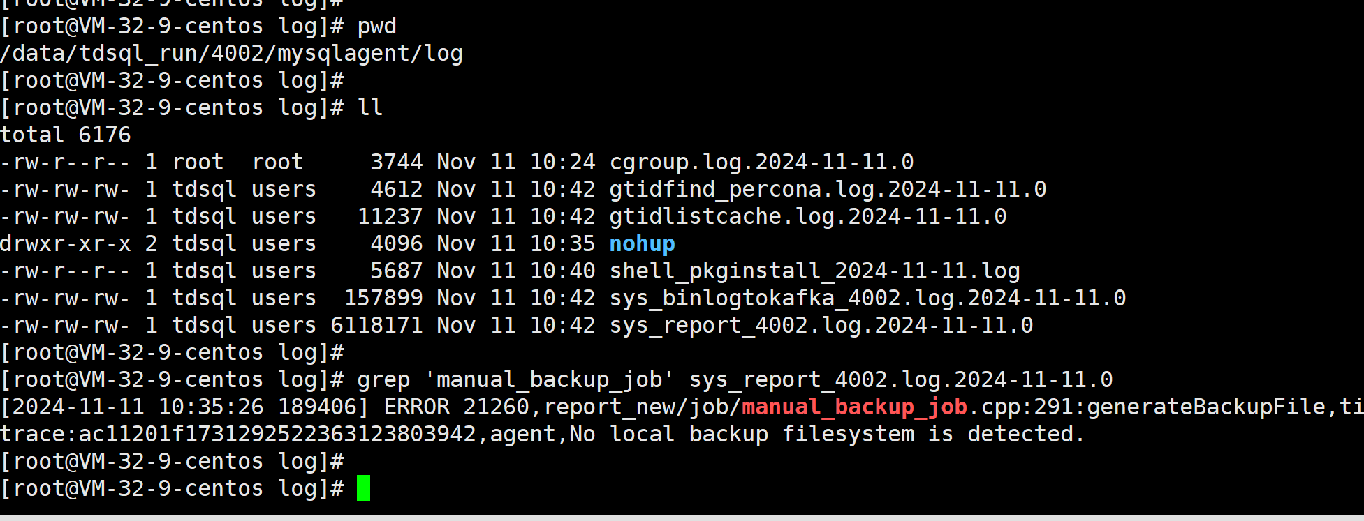 [TDSQL] tdsql 手动备份失败处理 - 墨天轮