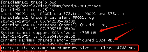 Oracle19c数据库dbca报错ORA-27104: system-defined limits for shared memory was misconfigured - 墨天轮