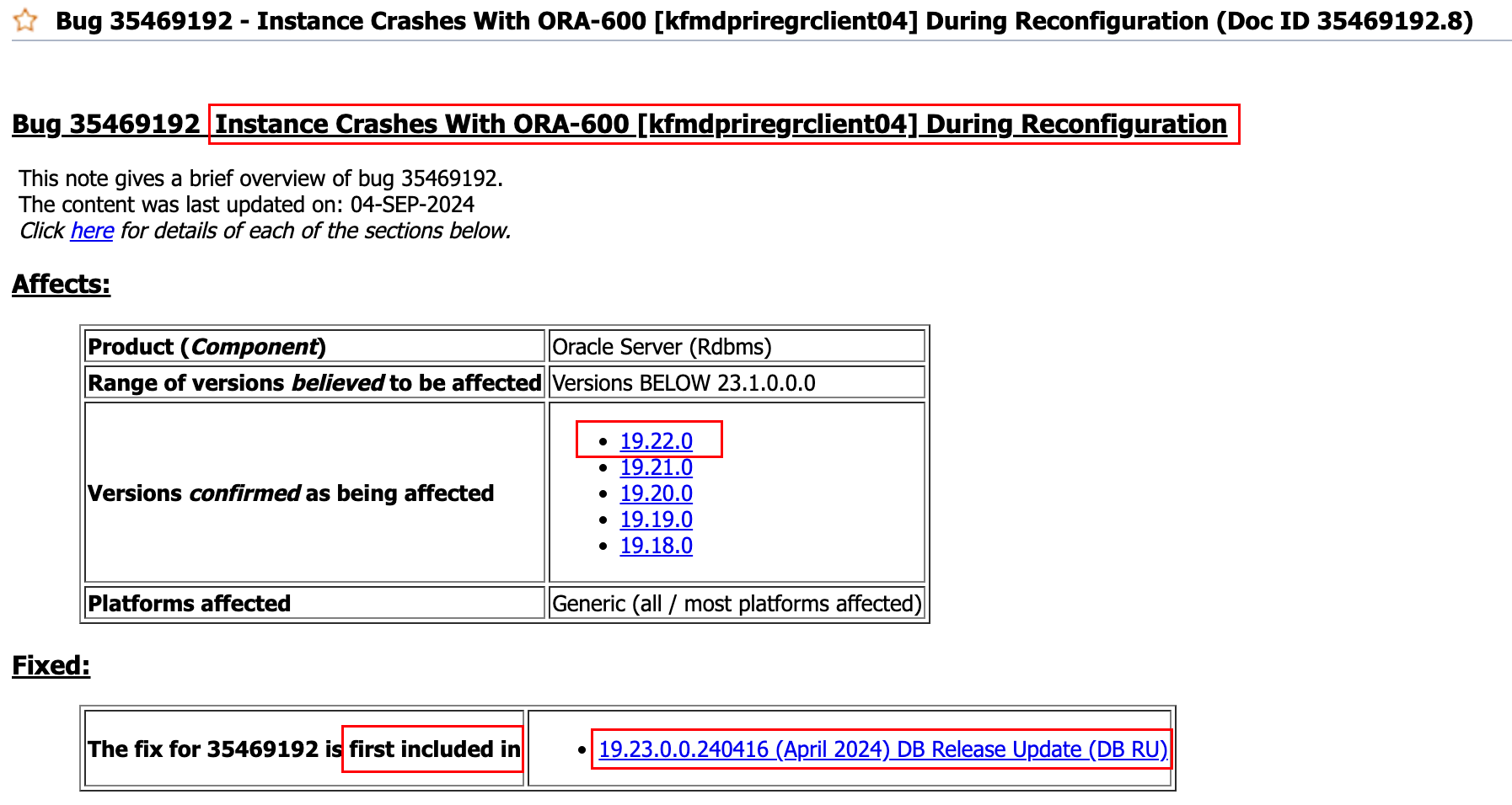 Oracle 19C RAC 实例异常崩溃报错 ORA-00600 [kfmdPriRegRclient04]，一波三折！ - 墨天轮