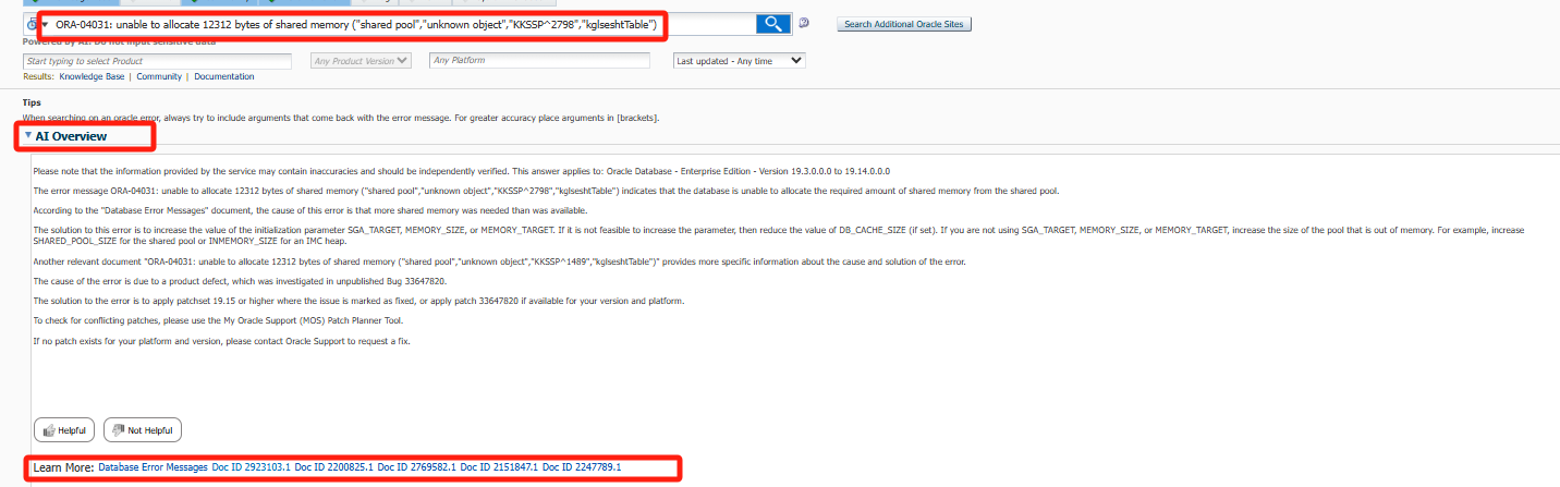 Oracle19C低版本一天遭遇两BUG（ORA-04031/ORA-00600） - 墨天轮