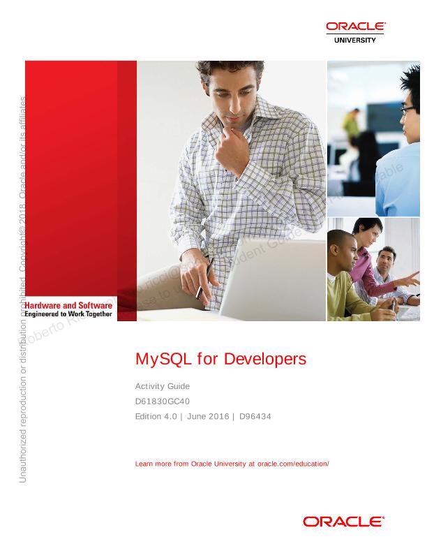 MySQL for Developers 1z0-909实验手册.pdf - 墨天轮文档