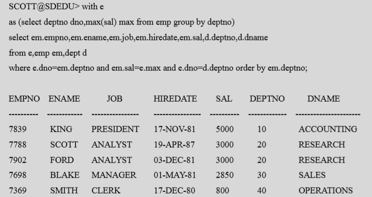 SQL语句 之 with子句 & 分析函数 - 墨天轮