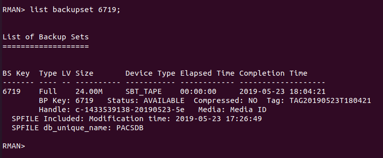 Oracle rman 删除 SBT_TAPE 类型的备份记录 - 墨天轮
