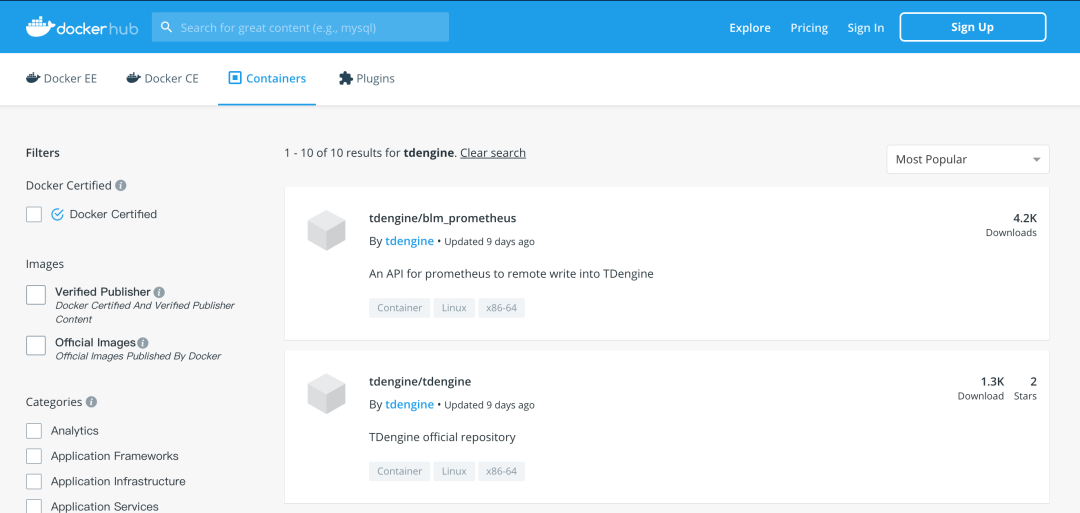 想问下 TDengine 现在有上传到 Docker 的镜像仓库上吗？ - 墨天轮