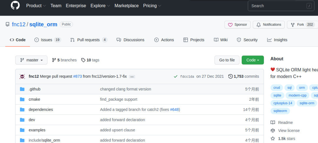GitHub 开源推荐：适用于C++/QT的SQLite ORM 框架 - 墨天轮