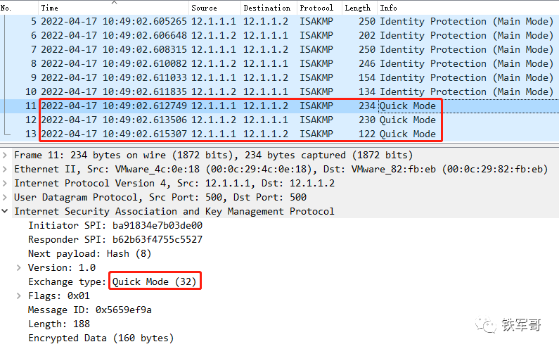 查看strongSwan配置IPsec的报文交互过程，捎带测一下转发性能 - 墨天轮