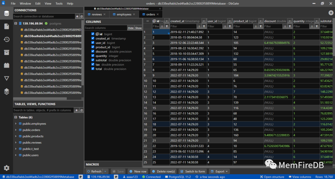 应用实战｜使用DBGate管理MemFireDB数据库 - 墨天轮