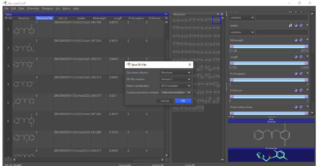 DataWarrior(三): 初始化 3D 构象 - 墨天轮