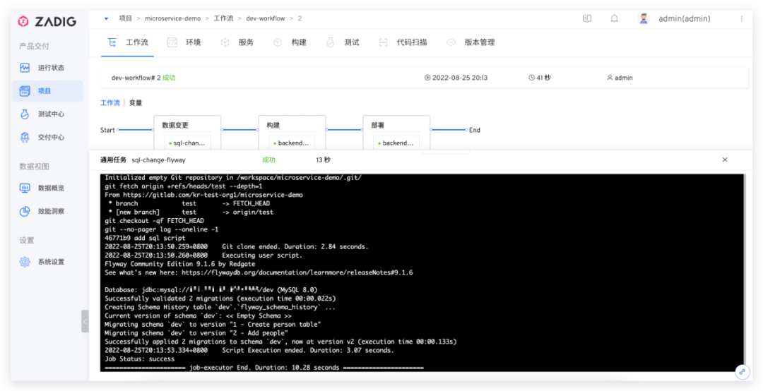 Zadig + Flyway 工作流统一数据和代码变更，研发更丝滑 - 墨天轮