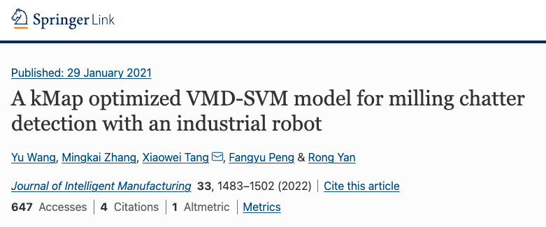 论文精选 | 基于kMap参数优化的VMD-SVM模型在工业机器人颤振识别中的应用 - 墨天轮